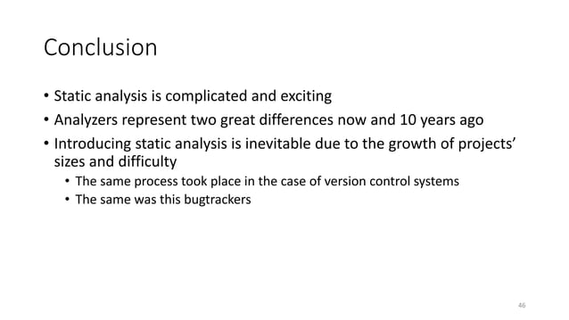 Story of static code analyzer development | PPT