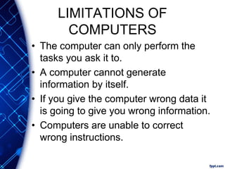 Advantages, disadvantages and limitations of Computer and Multimedia in Learning | PPTX