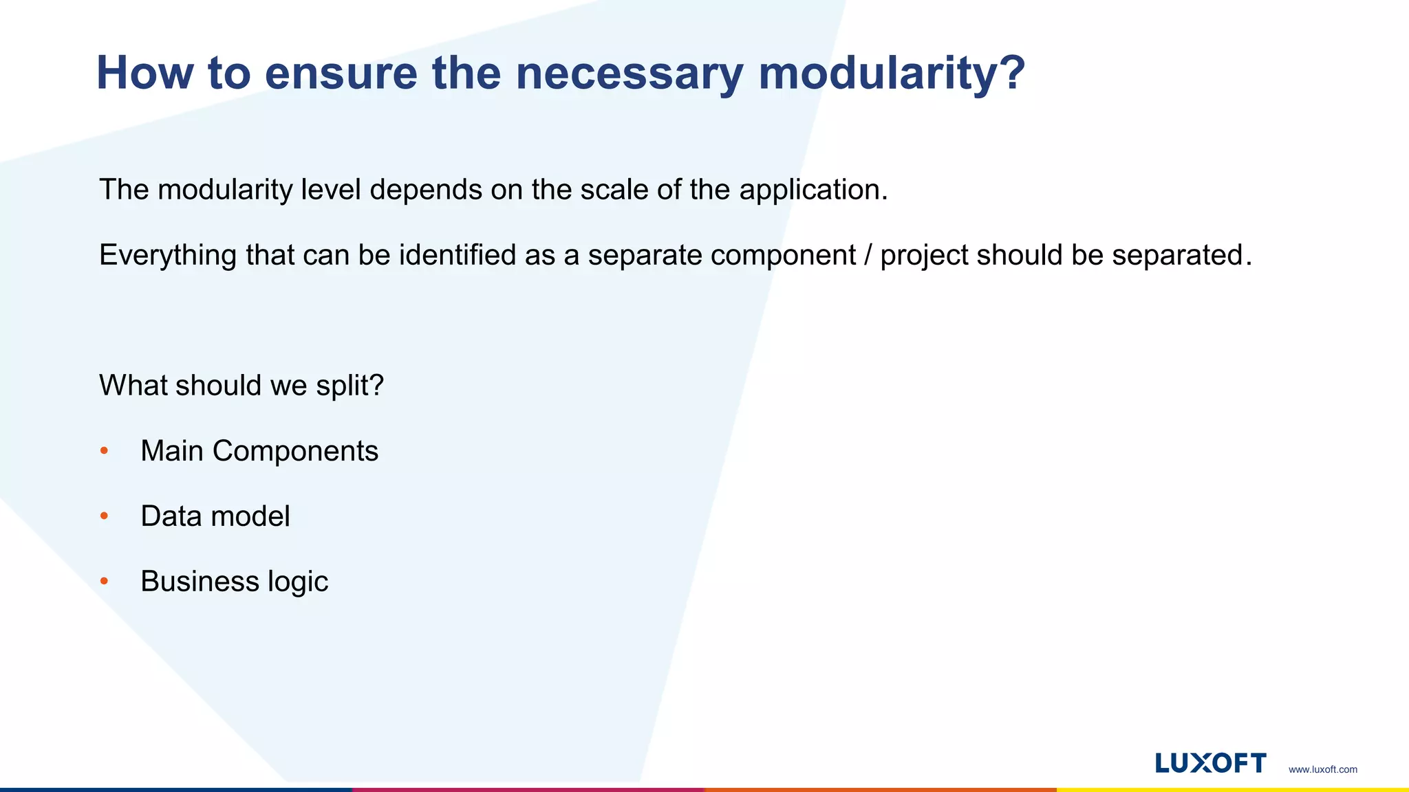 Andrii Sliusar "Module Architecture of React-Redux Applications" | PPT