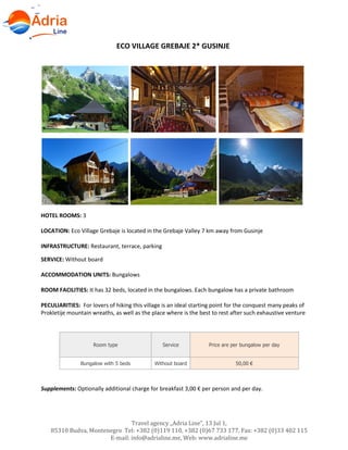 Andrijevica, Plav, Berane and Rozaje - Montenegro | PDF