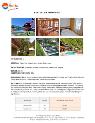 Andrijevica, Plav, Berane and Rozaje - Montenegro | PDF