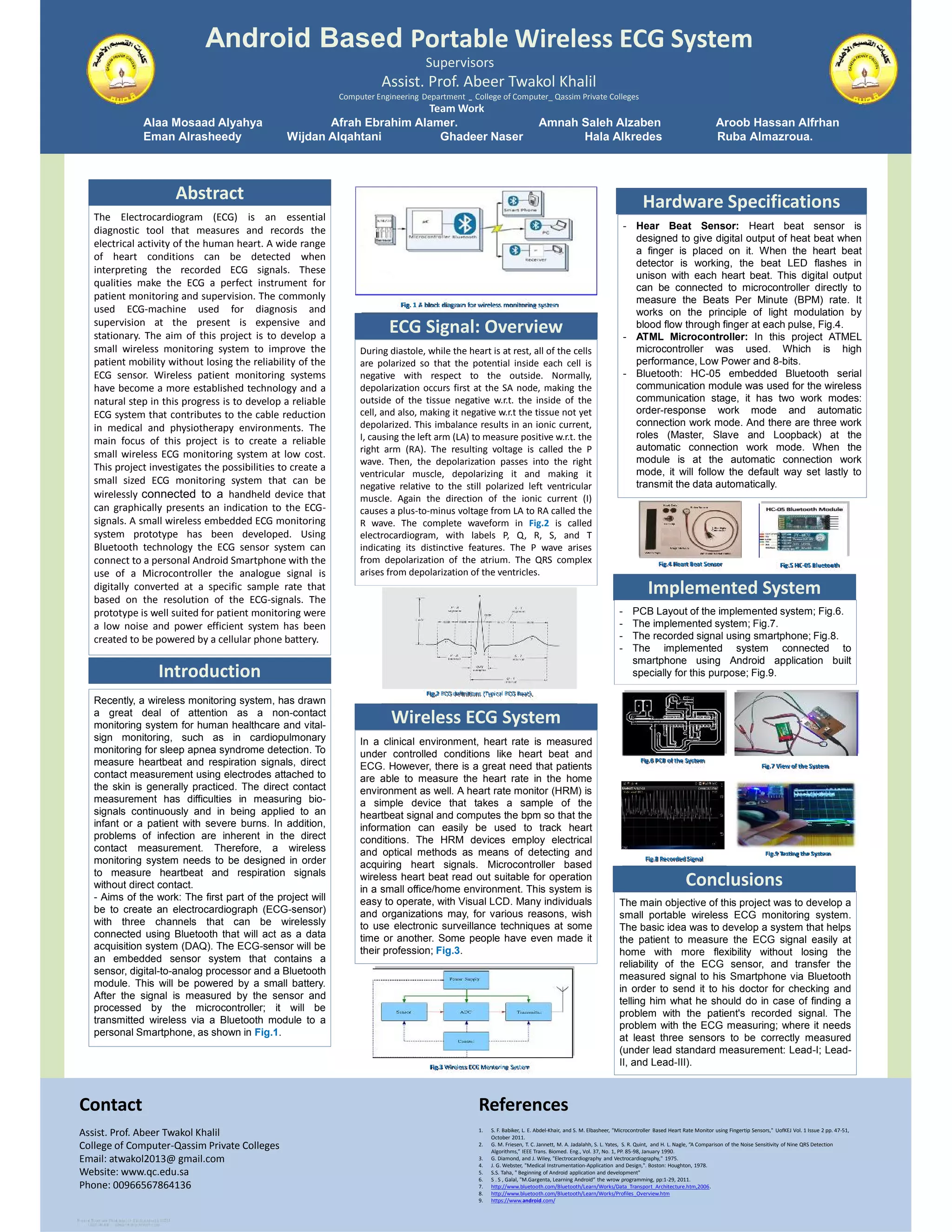 Andriod based wireless ecg system | PDF