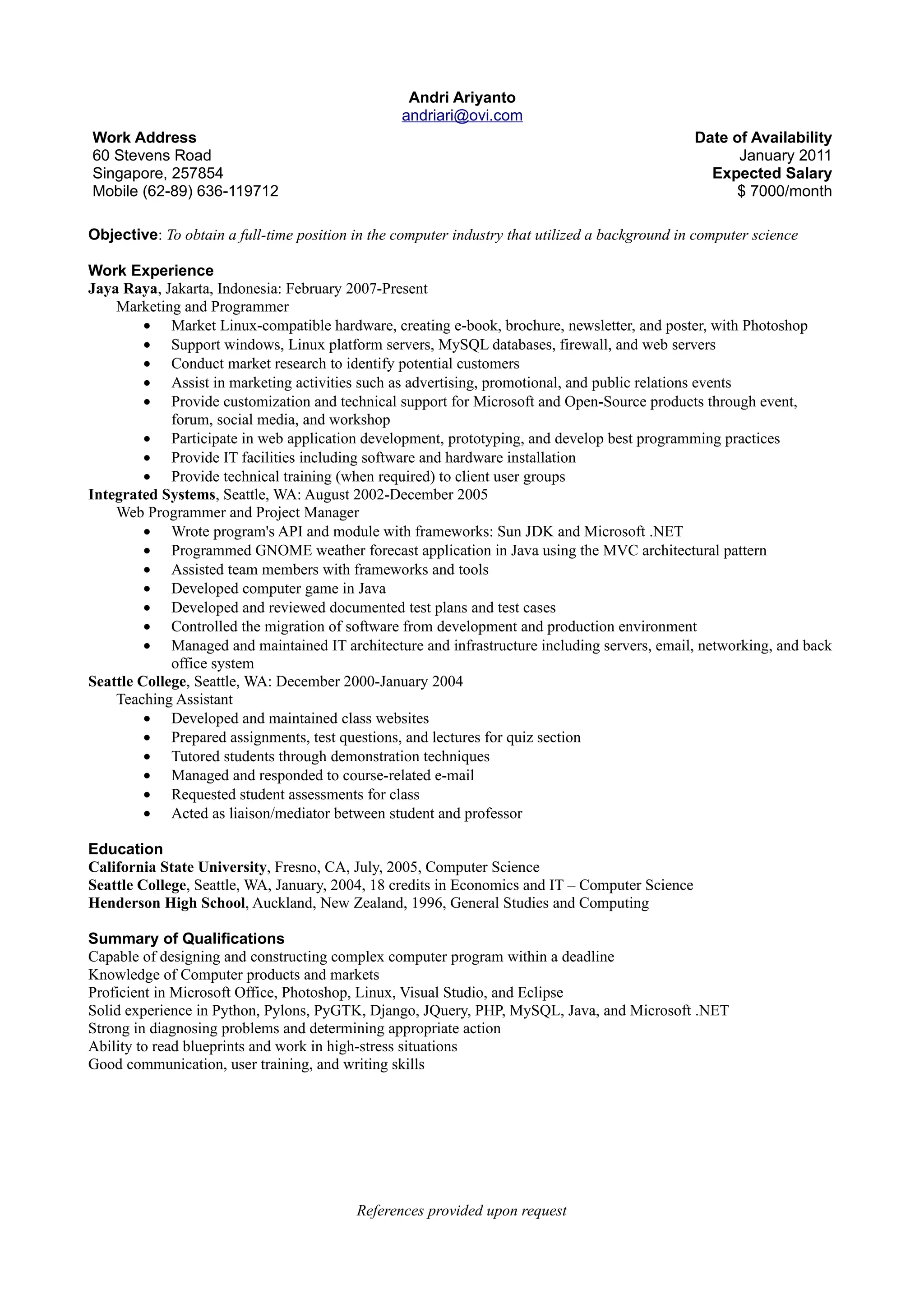 Andri resume | PDF