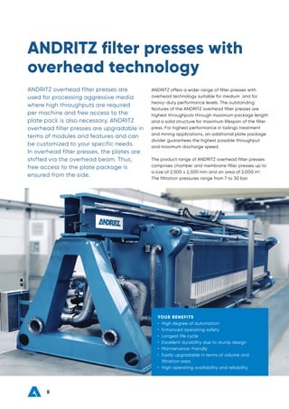 Andritz sidebar-and-overhead-filter-presses-data | PDF