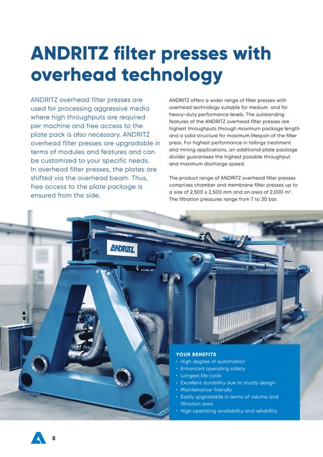Andritz sidebar-and-overhead-filter-presses-data | PDF
