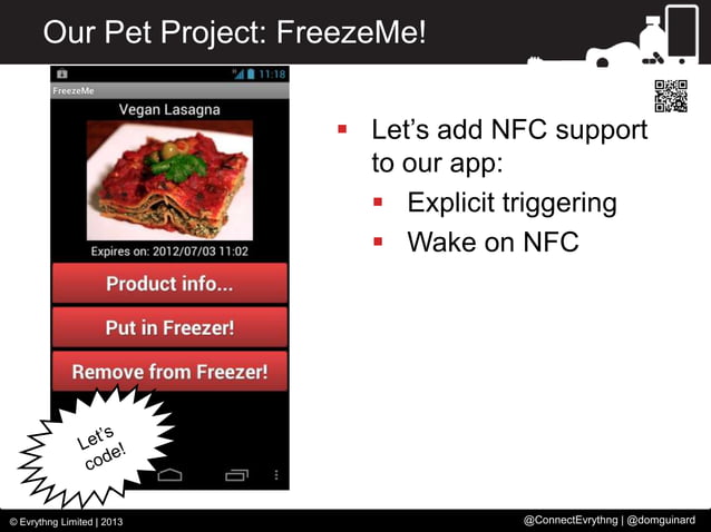 Android and the Web of Things: NFC, QR, BLE, Bluetooth, EPC, Arduino | PPT