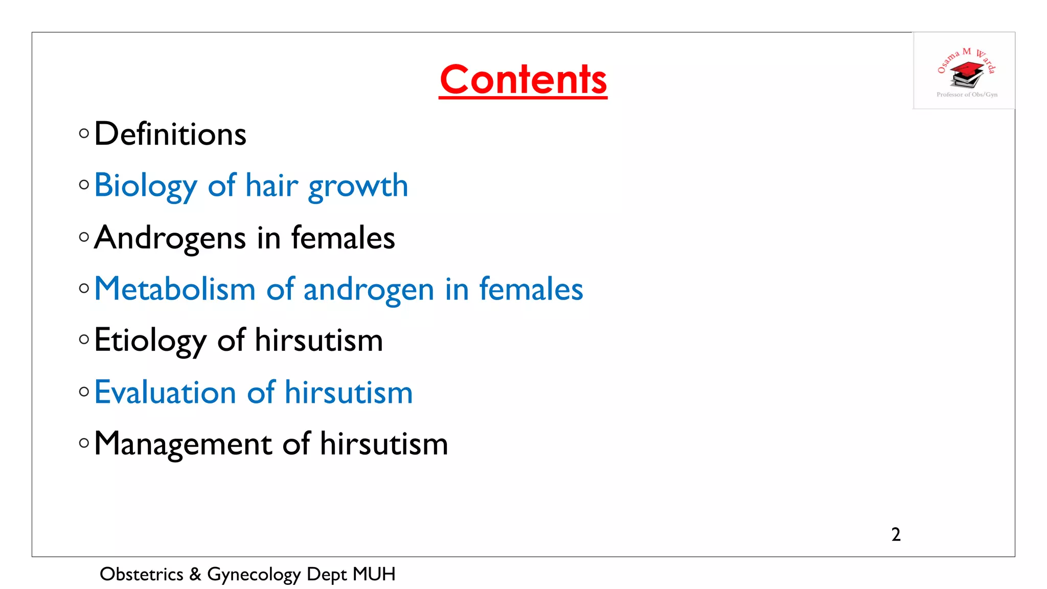 ANDROGEN EXCESS IN FEMALE (HIRSUTISM) | PPT