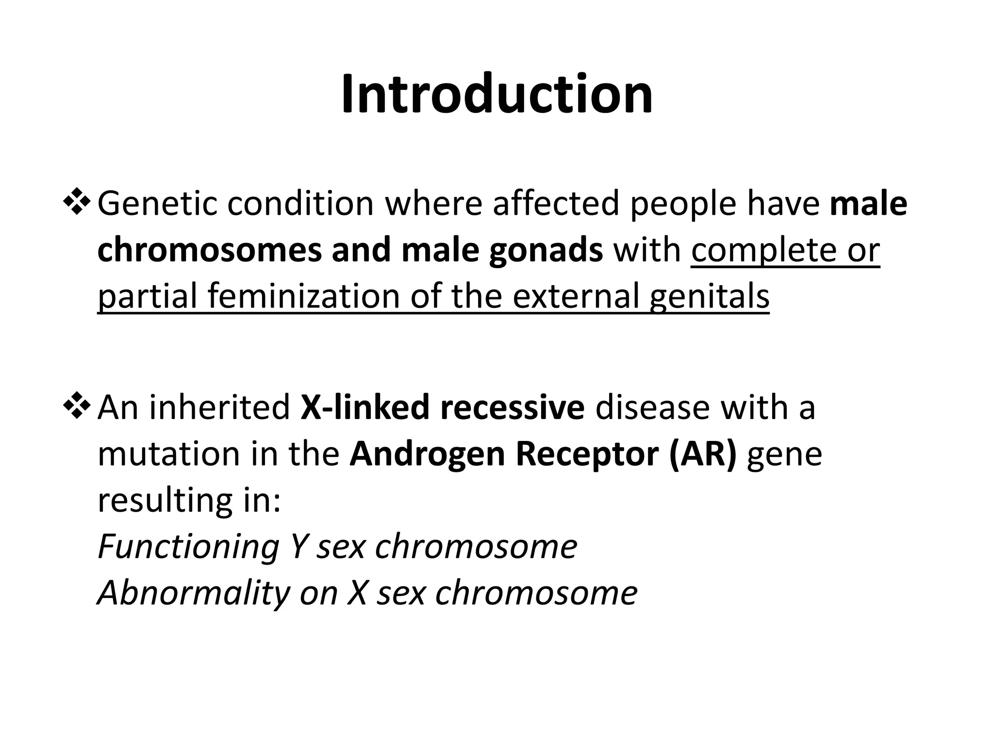 Androgen Insensitivity Syndrome (Testicular Feminization Syndrome) | PPTX