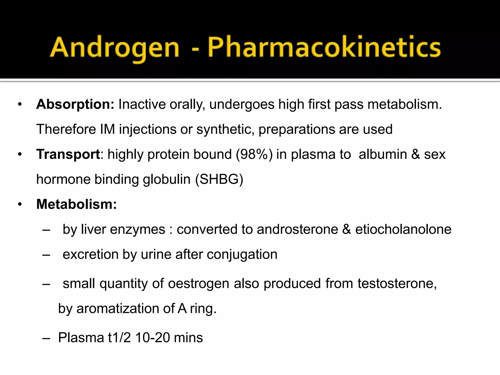 Androgens, anabolic steroids and antiandrogens | PPTX