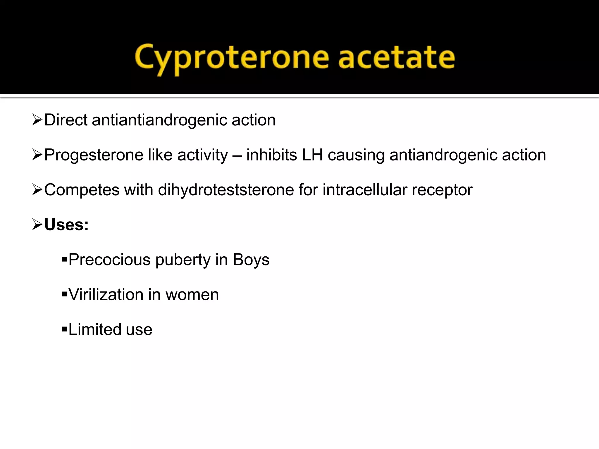 Androgens, anabolic steroids and antiandrogens | PPTX