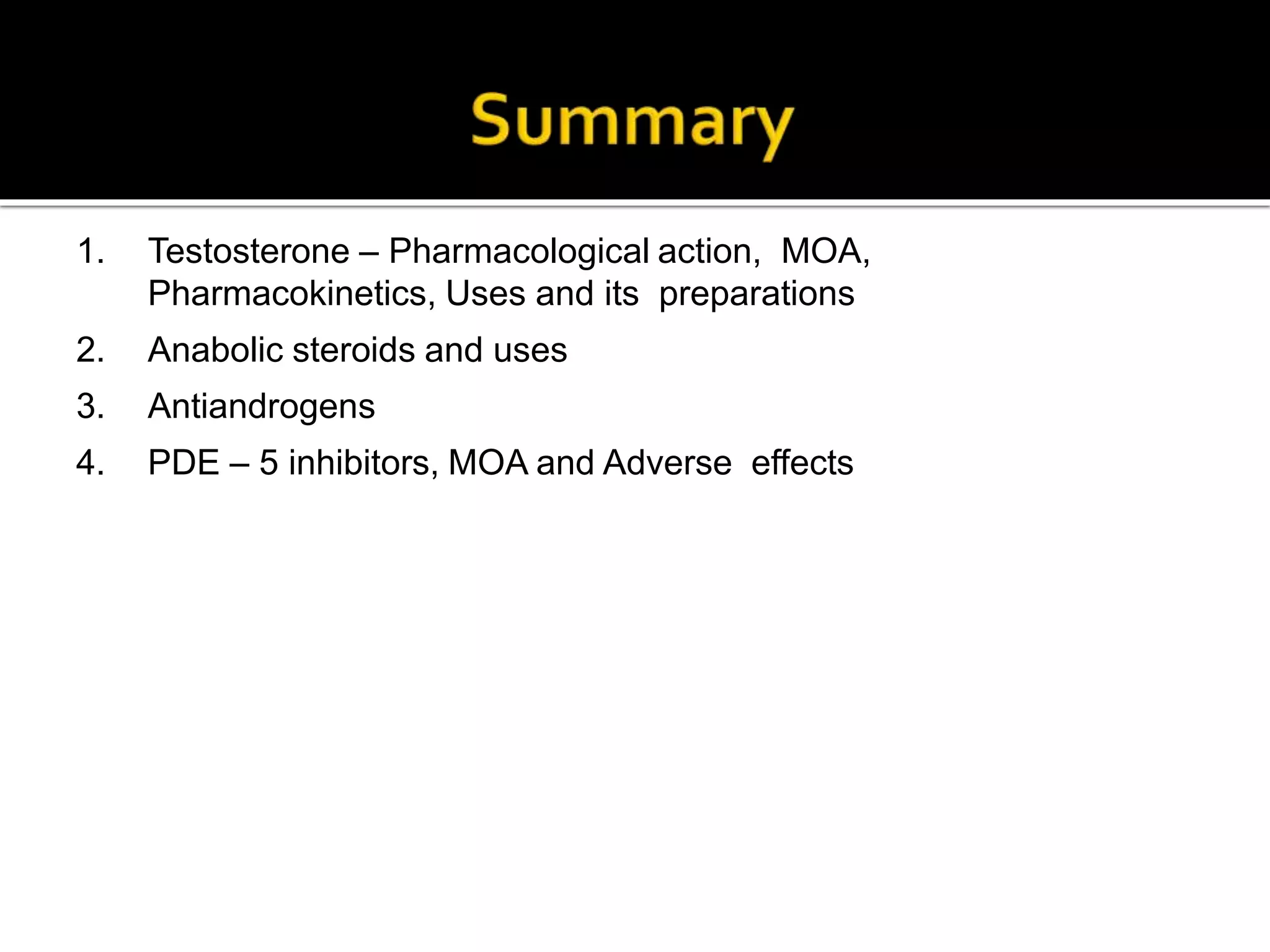 Androgens, anabolic steroids and antiandrogens | PPTX