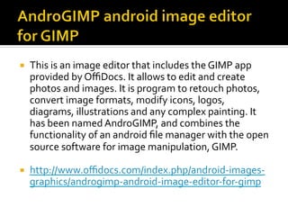 AndroPainter Image Editor for GIMP in android | PPT