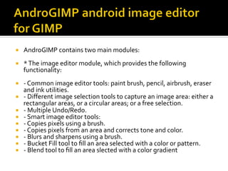 AndroPainter Image Editor for GIMP in android | PPT
