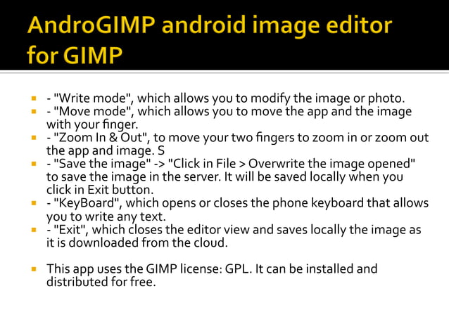 AndroPainter Image Editor for GIMP in android | PPT