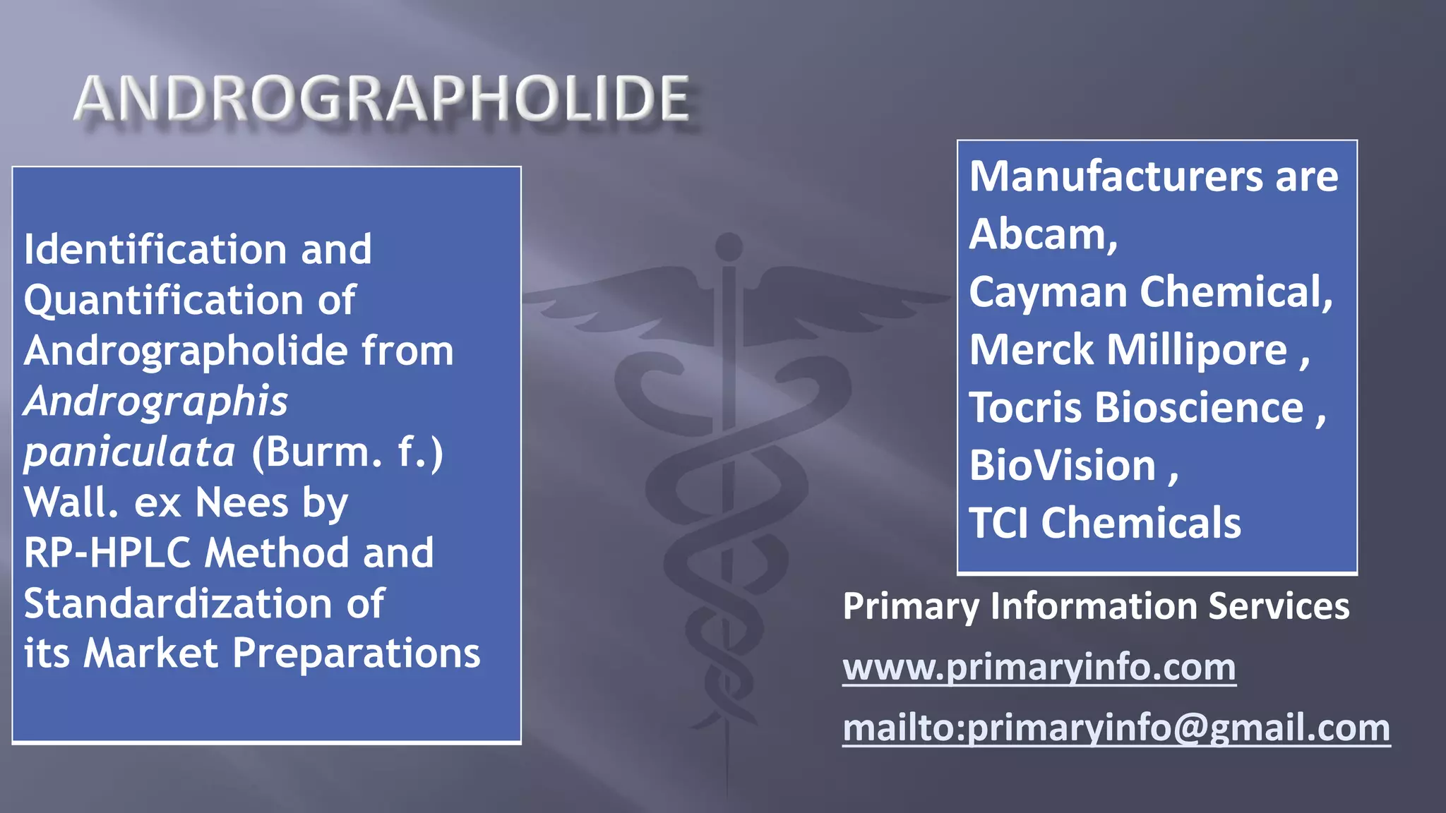 Andrographolide - database | PDF