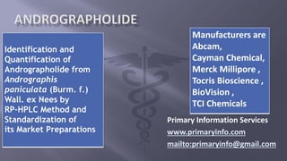 Andrographolide - database | PDF