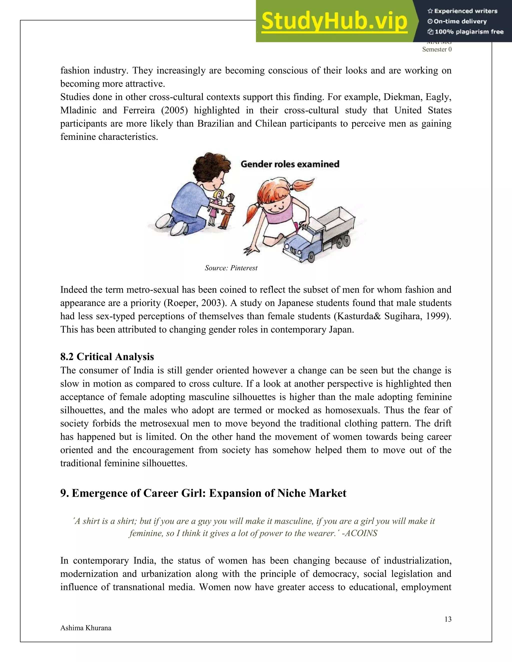 Androgynous Fashion Breaking Gender Stereotype | PDF