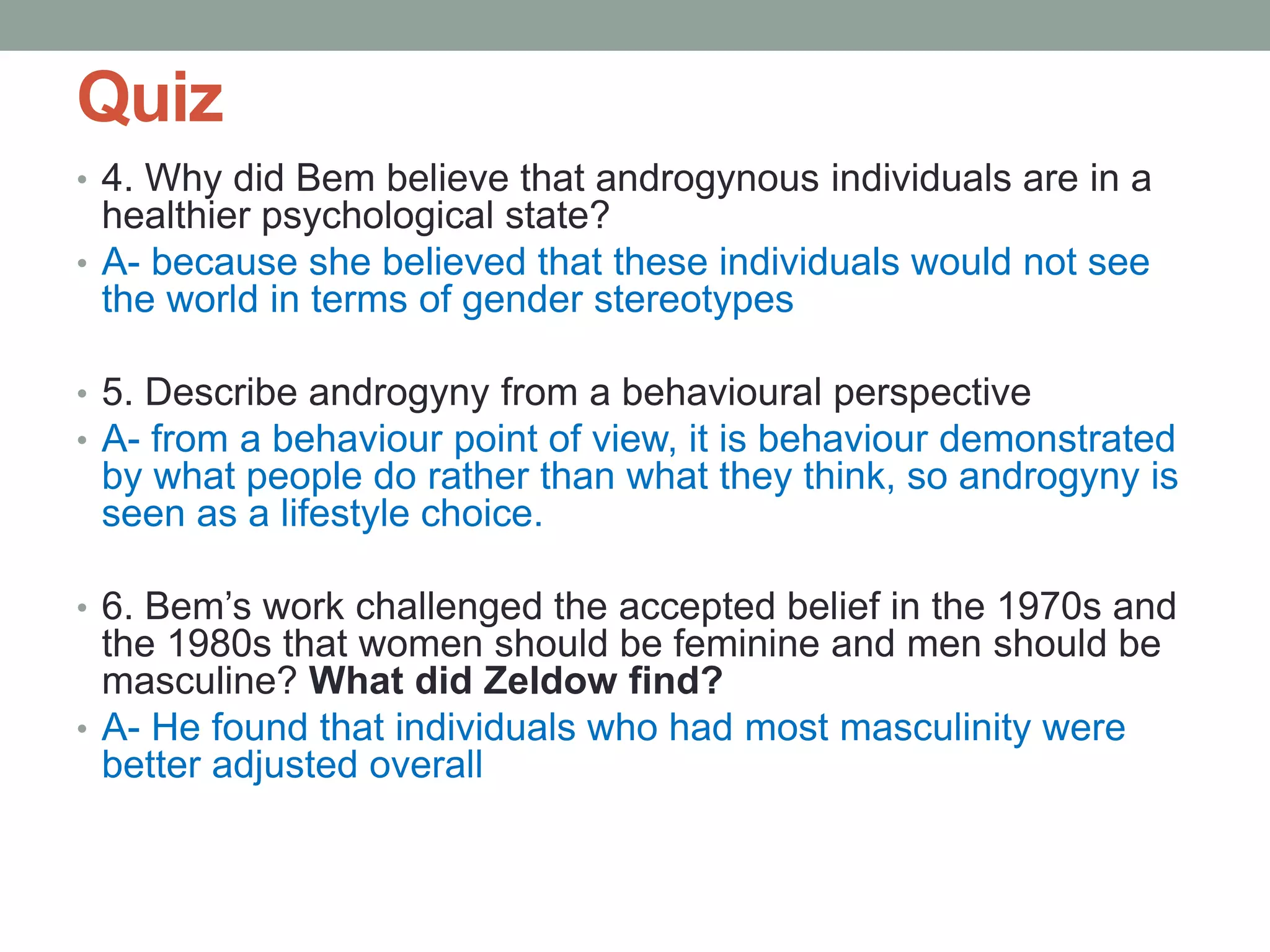 Androgyny powerpoint (psychology) | PPTX