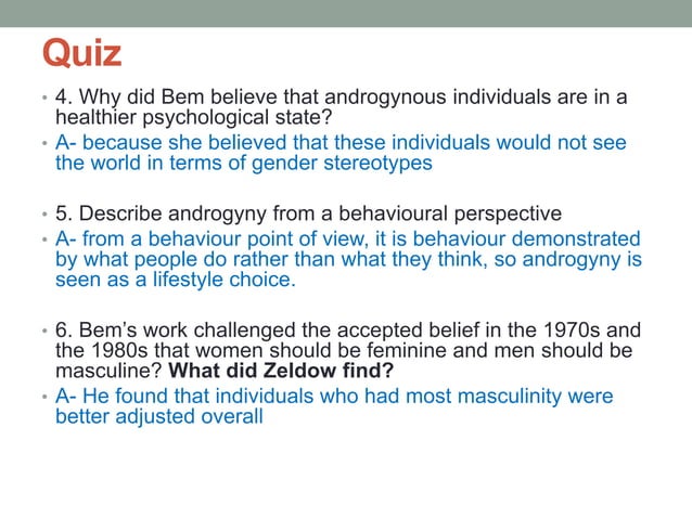 Androgyny powerpoint (psychology) | PPTX | Style & Fashion