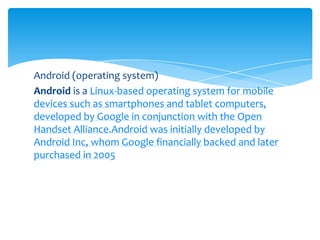 Android and Android phones | PPT