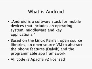 Android Development in a Nutshell | PDF | Operating Systems | Computer Software and Applications