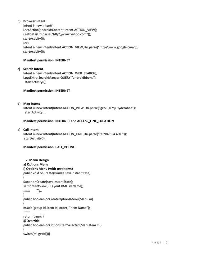 Android Basic Tutorial Docx Operating Systems Computer Software And Applications