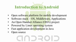 Android | PPTX | Operating Systems | Computer Software and Applications