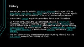 Android history, linux, versions | PPT