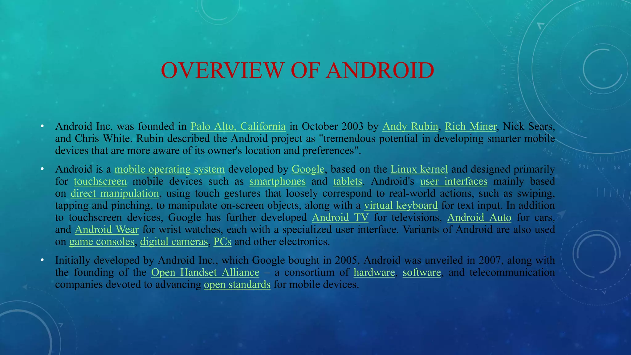 Android (Types, Feature,Application etc..) | PPT | Free Download