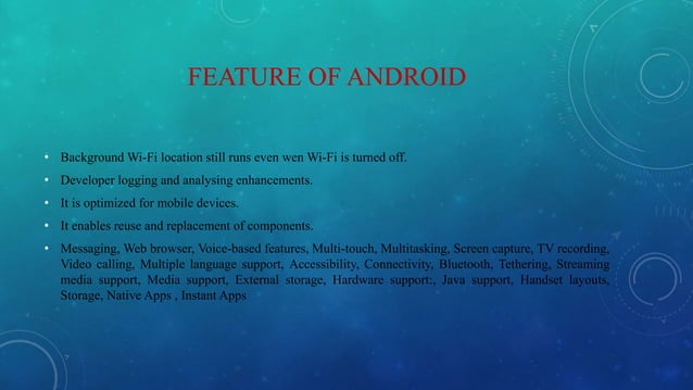 Android (Types, Feature,Application etc..) | PPT | Free Download