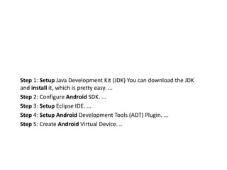 Android Basic | PPTX | Operating Systems | Computer Software and Applications