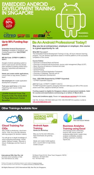Android Training in Singapore with Up to 50% funding support | PDF