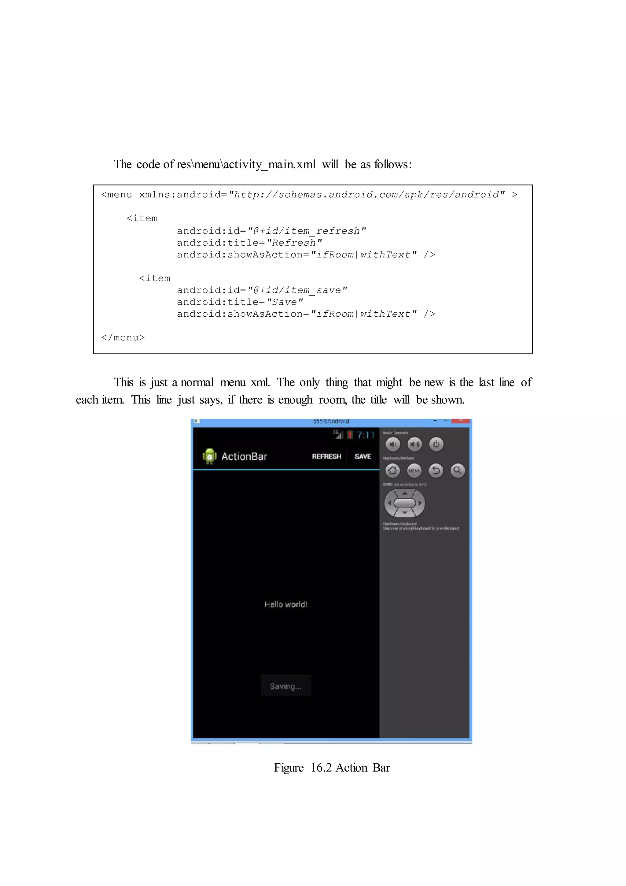 Android Action Bar And Notifications Chapter16 Pdf