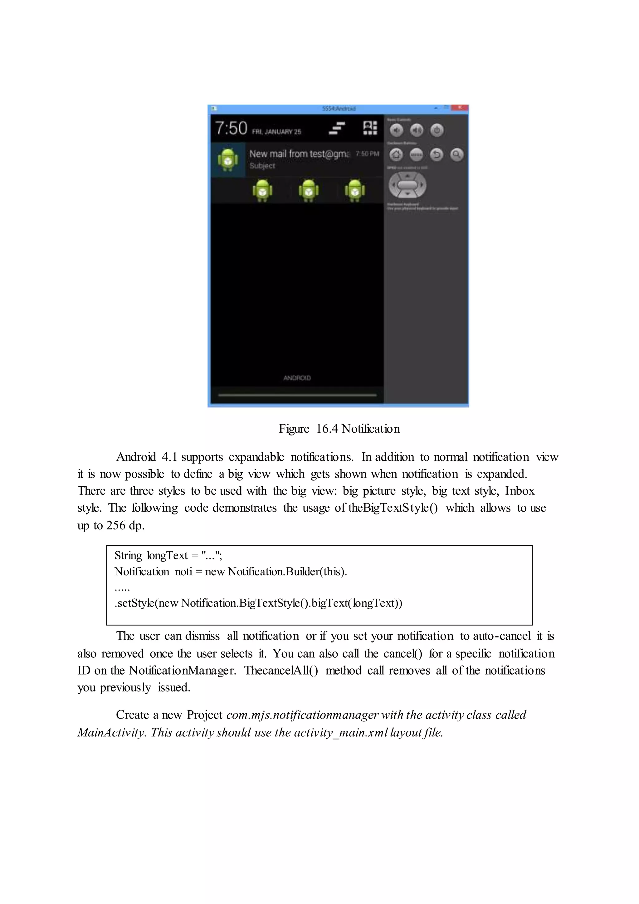 Android action bar and notifications-chapter16 | PDF