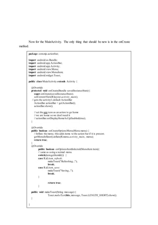 Android action bar and notifications-chapter16 | DOCX | Operating Systems | Computer Software ...