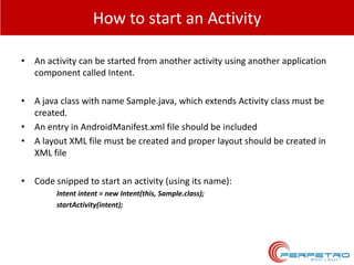 Android activity intents | PPT