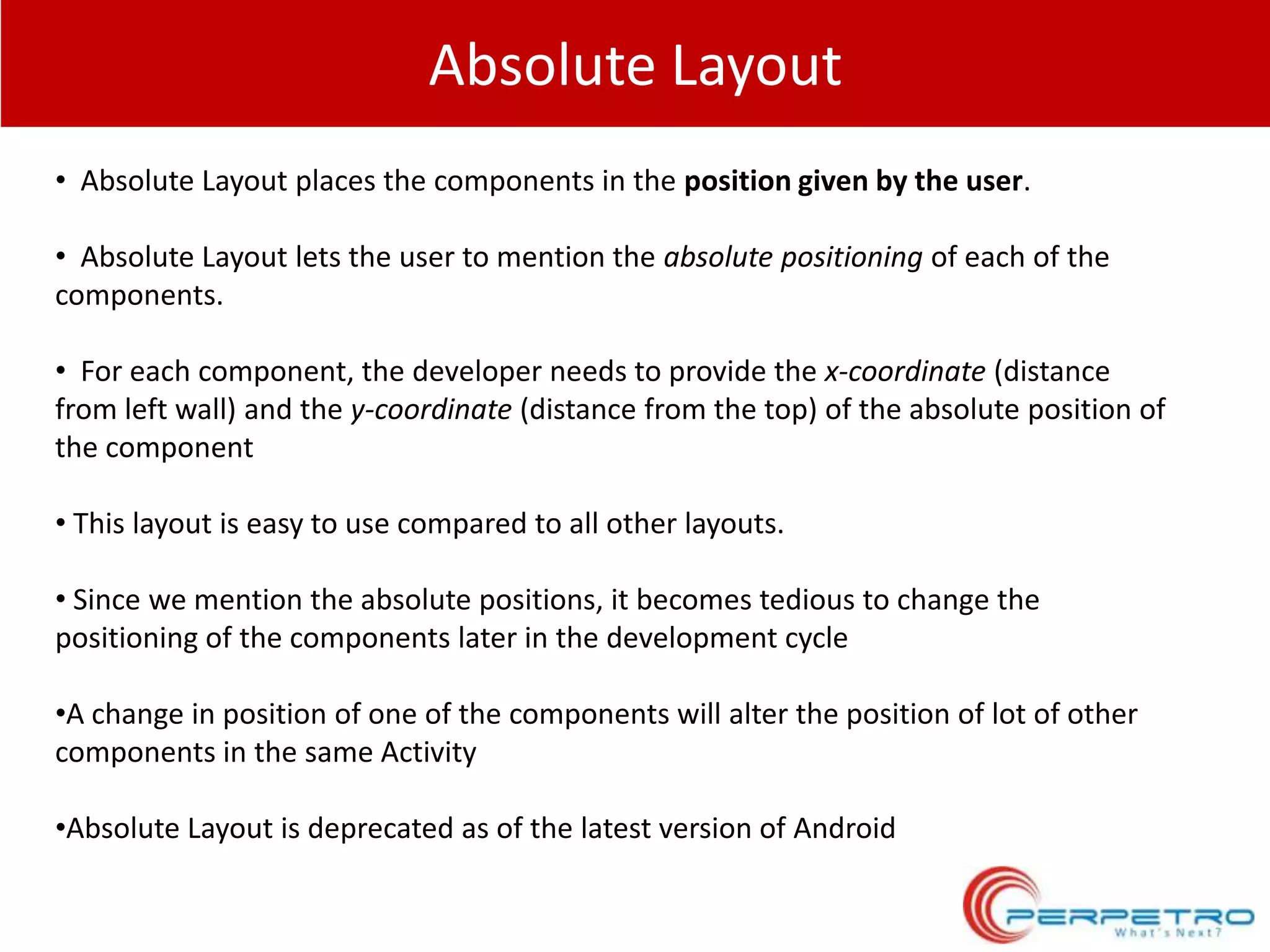 Android android layouts | PPTX