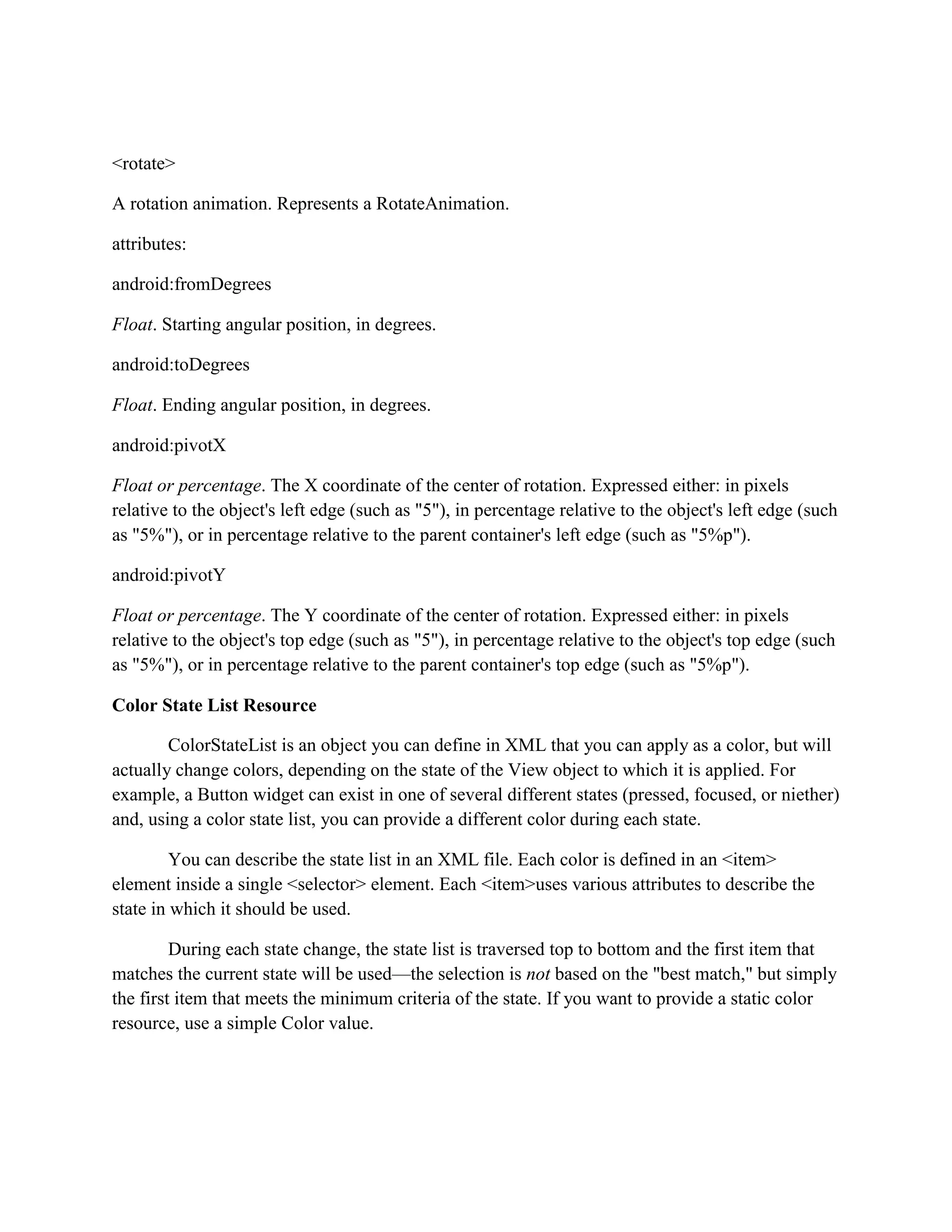 Android animation and color state list resources-chapter 10 | DOCX | Computer Animation ...