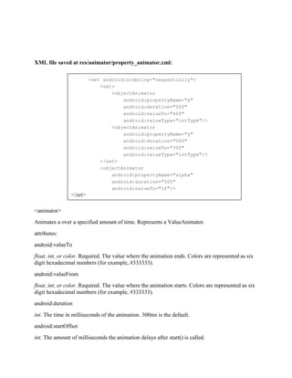 Android animation and color state list resources-chapter 10 | DOCX | Computer Animation ...