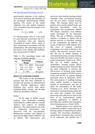 Android-Based Mobile Learning Application As A Learning Exercise For Students | PDF