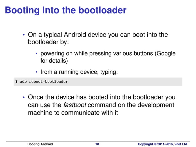 Booting Android: bootloaders, fastboot and boot images | PDF