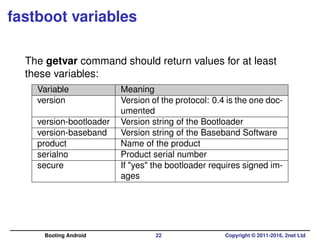 Booting Android: bootloaders, fastboot and boot images | PPT