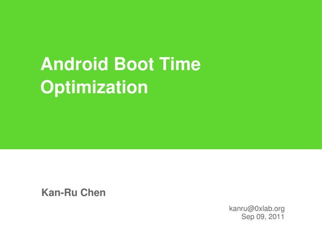 Android Boot Time Optimization | PDF