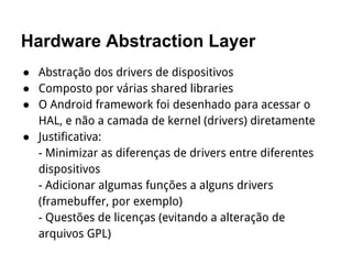 Android Core Aula 3 - HAL (Hardware Abstraction Layer) | PDF