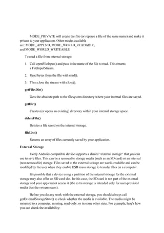 Android-data storage in android-chapter21 | DOCX | Databases | Computer Software and Applications