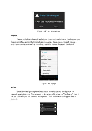 Android-dialogs in android-chapter14 | DOCX | Operating Systems | Computer Software and Applications