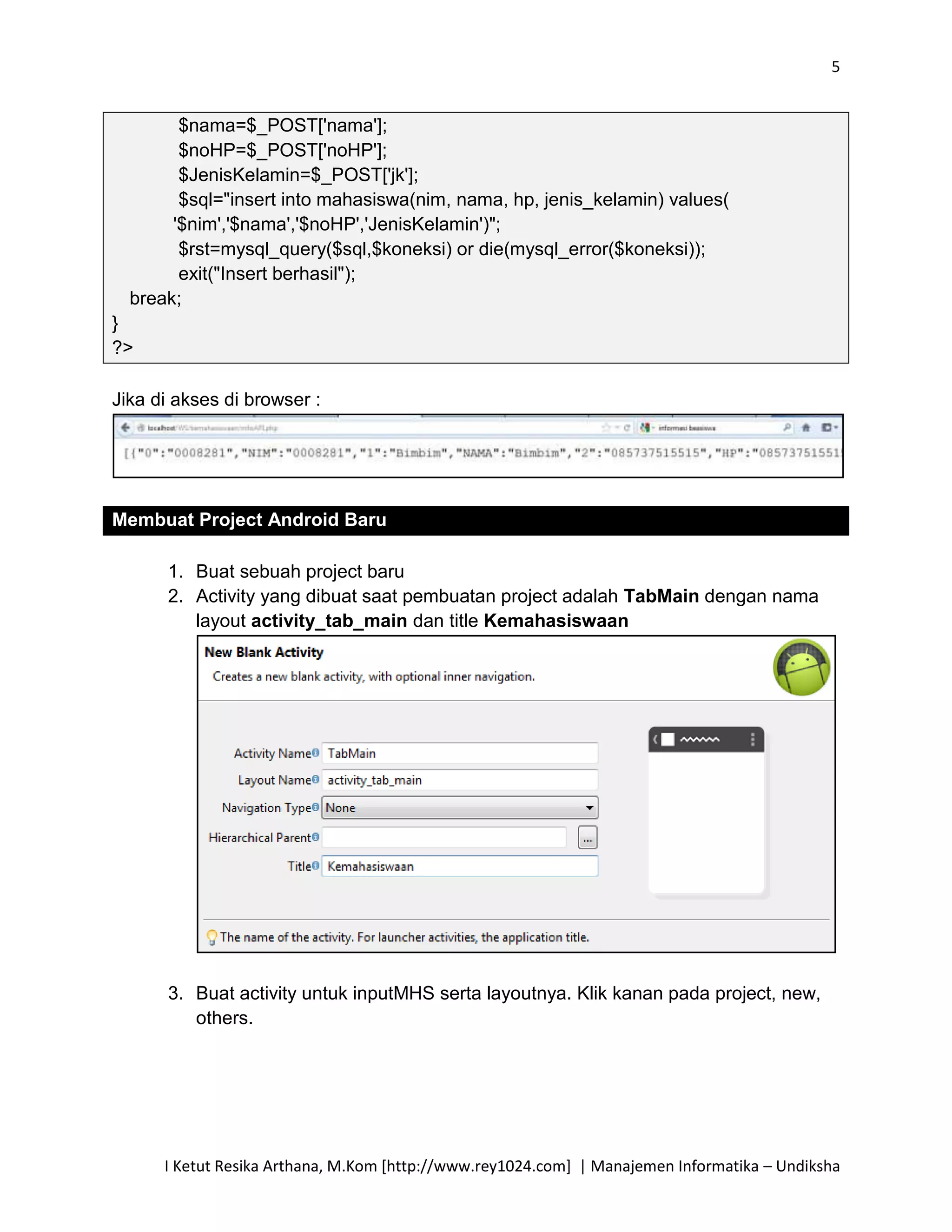 Simple tutorial : Android get and post data | PDF