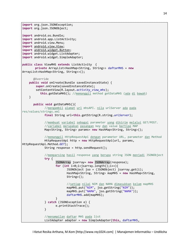Simple tutorial : Android get and post data | PDF