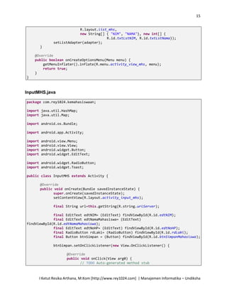 Simple tutorial : Android get and post data | PDF