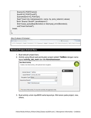 Simple tutorial : Android get and post data | PDF